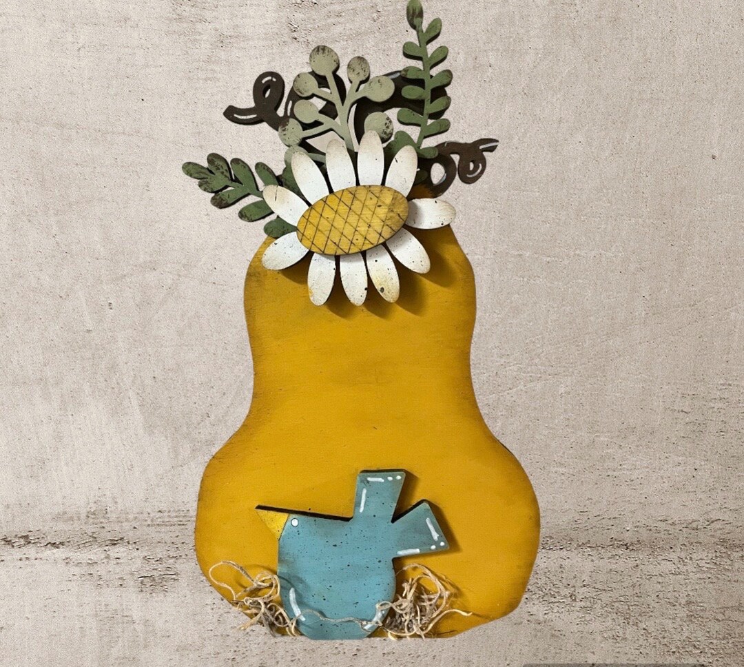 Primitive Gourd With Daisy and Bird DIY Kit - Etsy