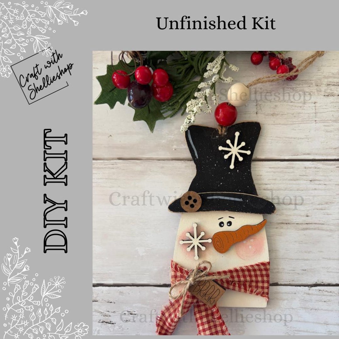 Brrr Primitive Snowman DIY Ornament Kit #219 - Etsy