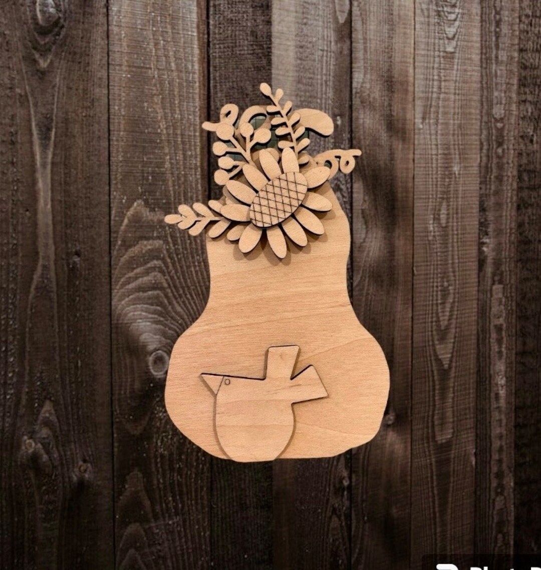 Primitive Gourd With Daisy and Bird DIY Kit - Etsy