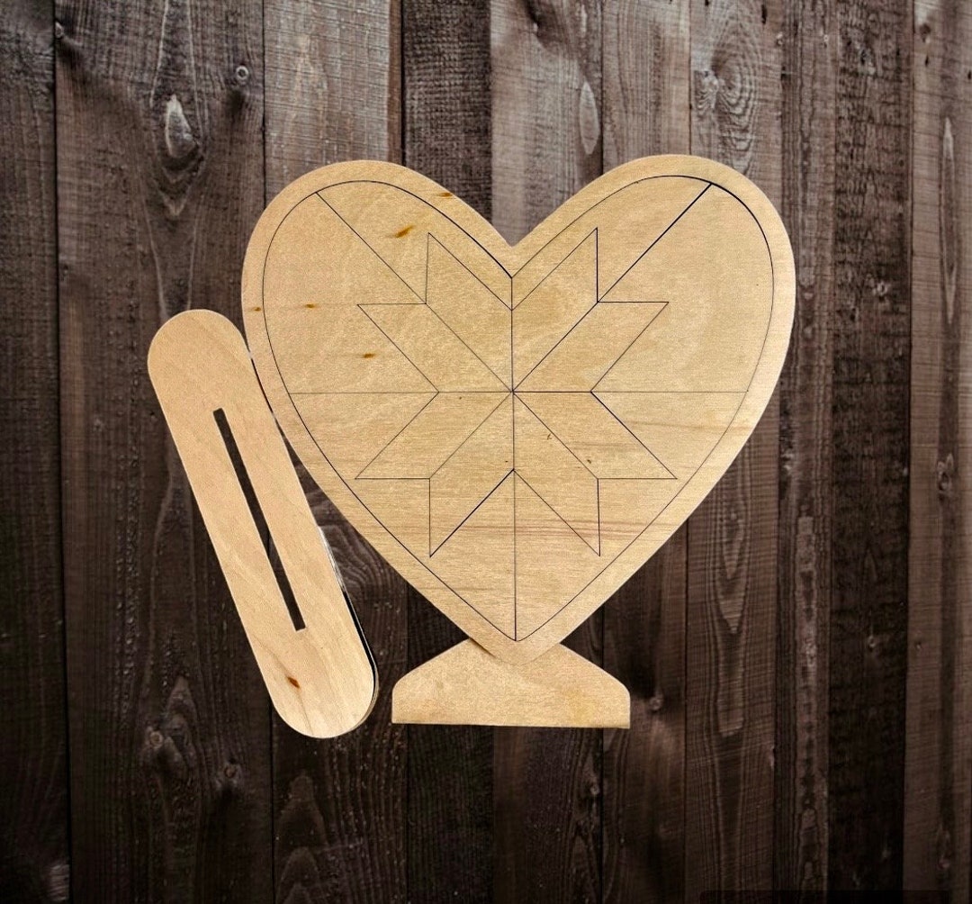 Barn Quilt Heart With Stand DIY - Etsy