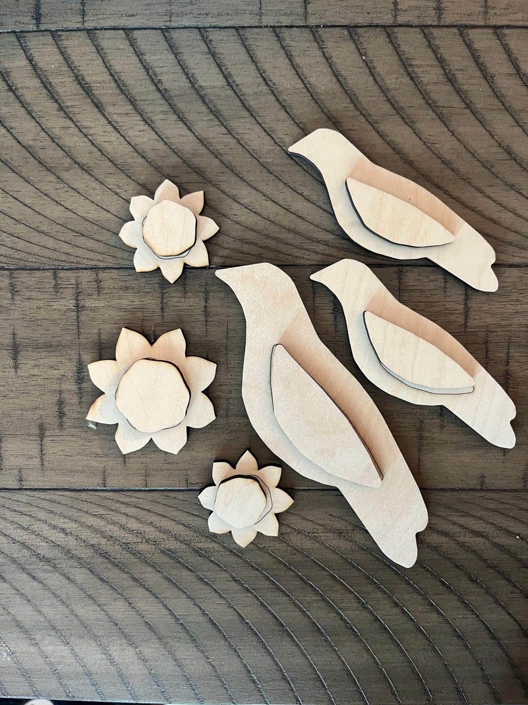 3 Piece Crow Set With Flowers - Etsy