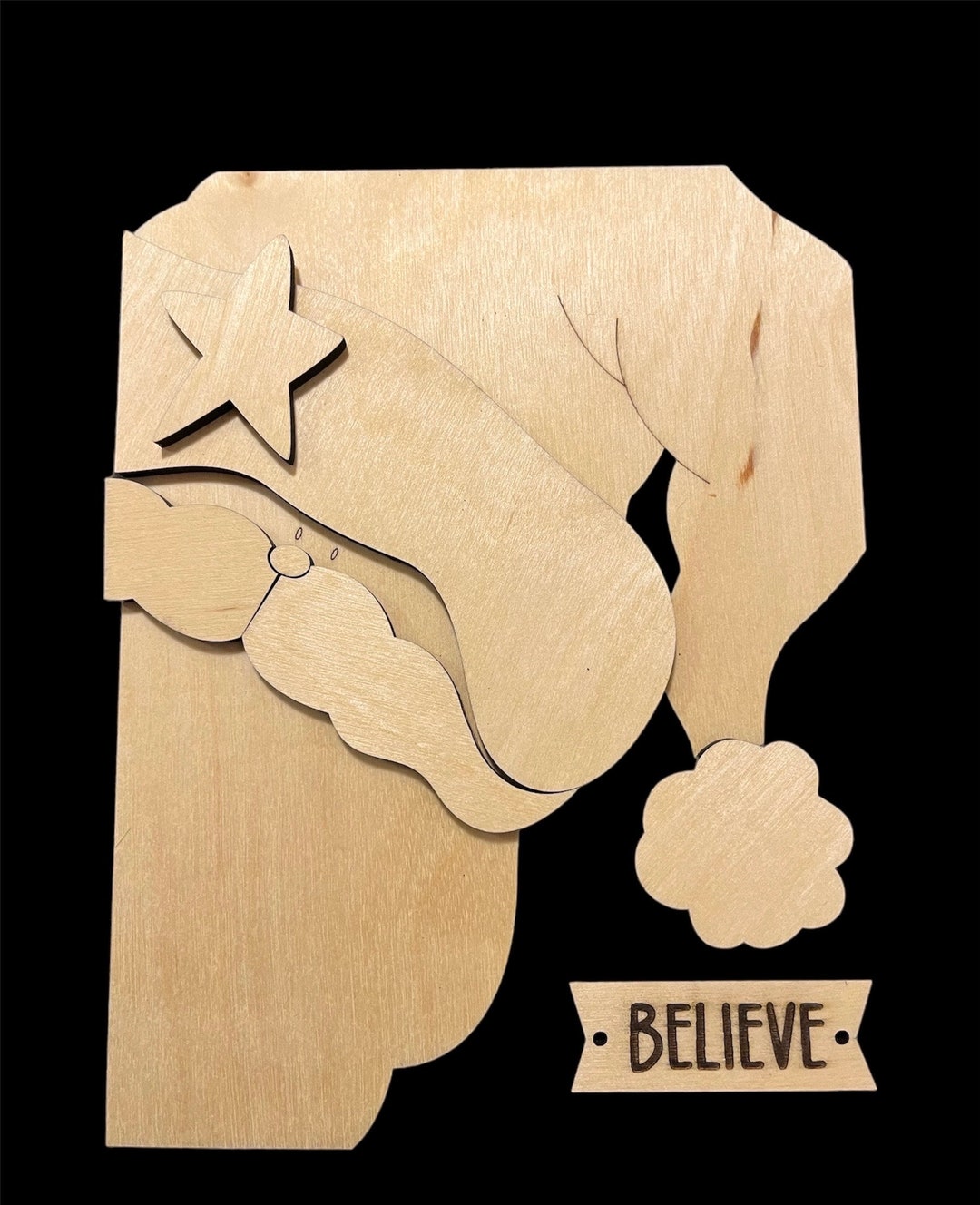 Santa Face Small 5.5 X7 - Etsy