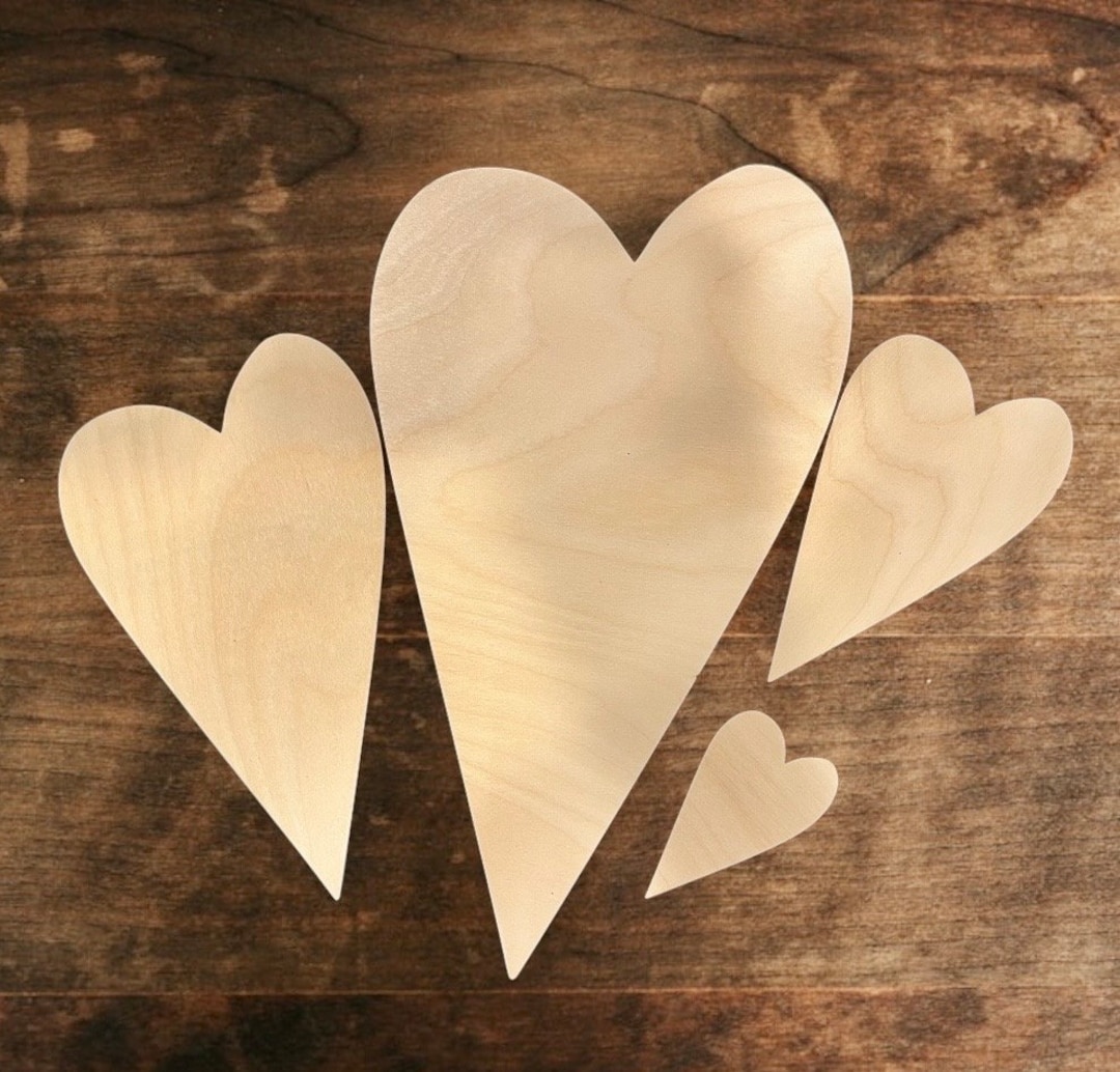 4 Piece Primitive Heart Set - Etsy