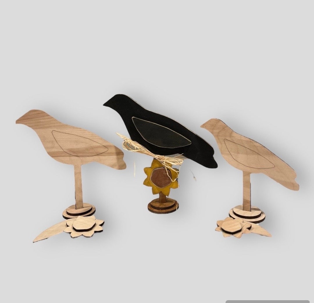 3 Piece Standing Crow Set - Etsy