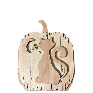 Pumpkin With Adorable Cat DIY Kit - Etsy