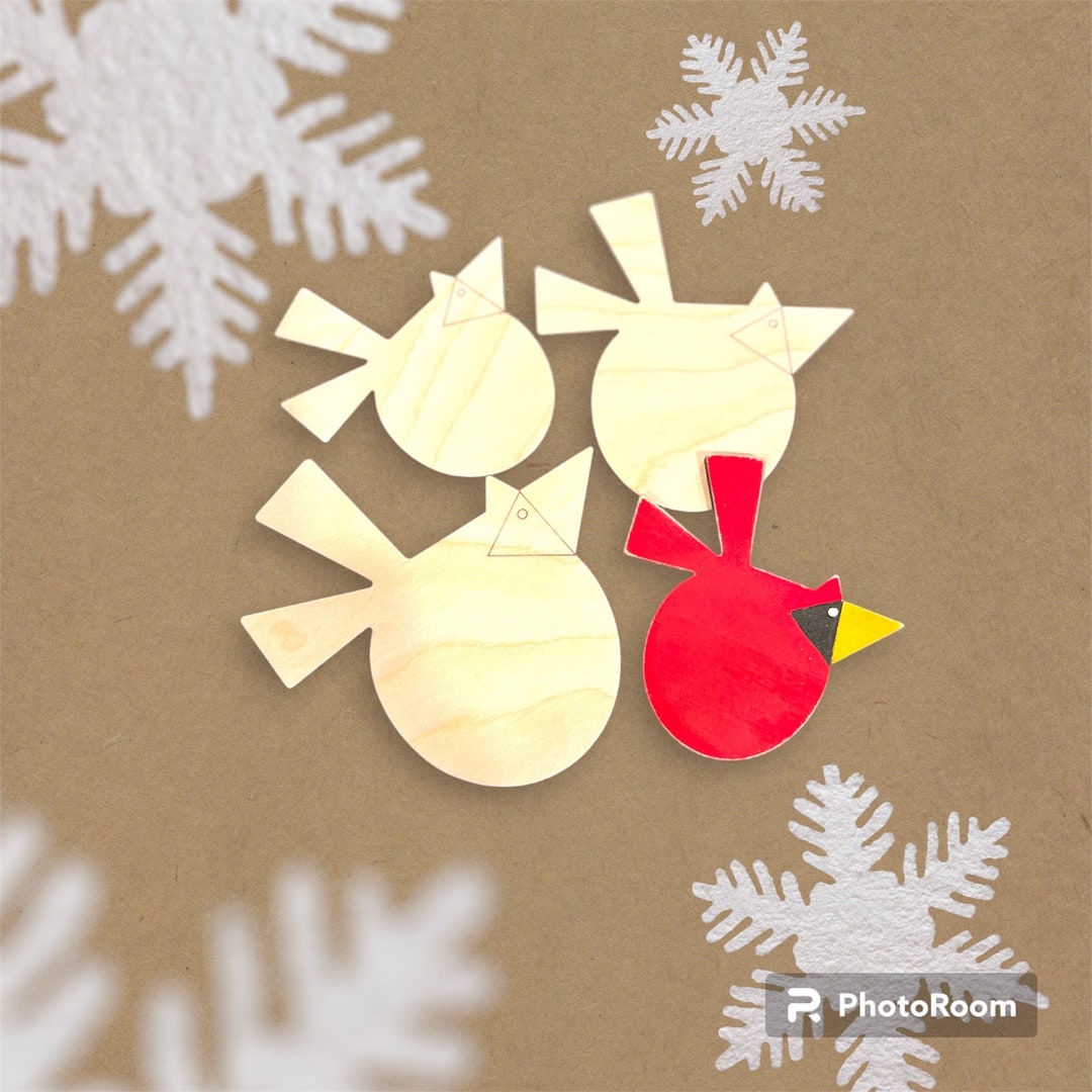 Cardinals Round Body 2 Tail 4 Piece Set - Etsy