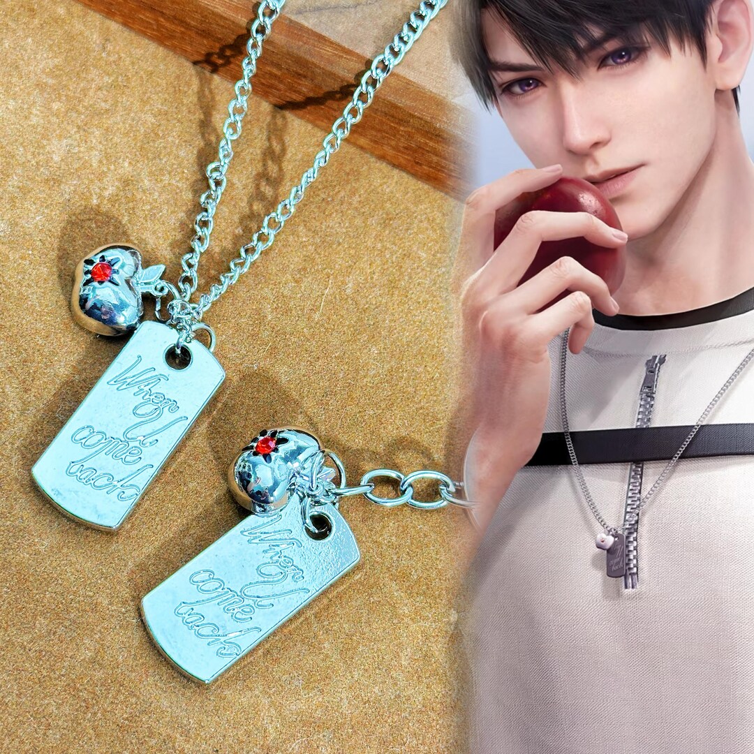 Love and Deepspace CALEB APPLE NECKLACE , Matte Apple Tag Pendant ...