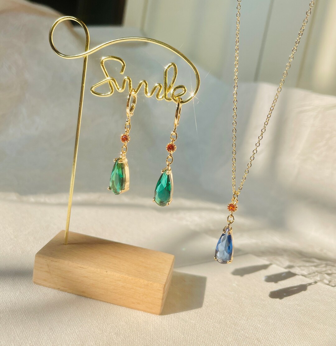 A Set of Crystal Howl Made Necklace Howl Earrings，environmentally ...