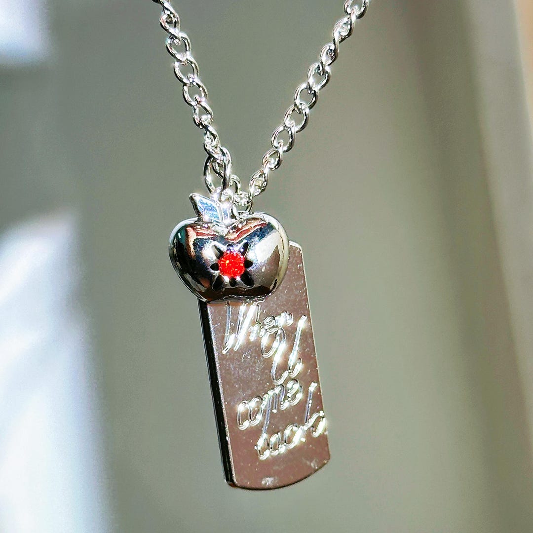 CALEB APPLE NECKLACE ,love and Deepspace Matte Apple Tag Pendant ...