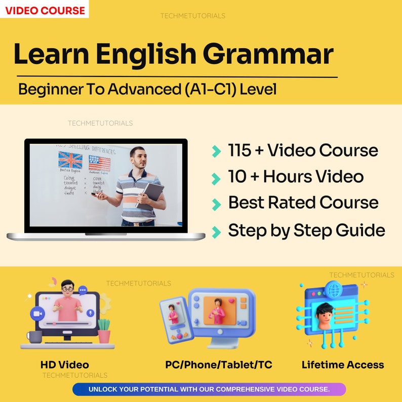 Learn English Grammar Like A Pro (A1-C1) Level Training Video Course ...