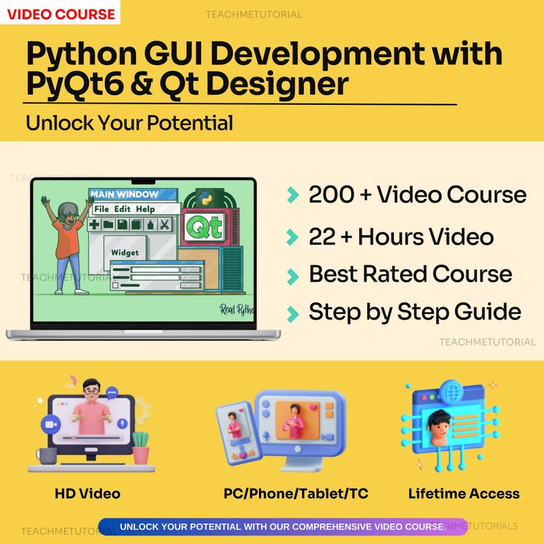 Python GUI Development With Pyqt6 & Qt Designer - Essential Skills - Etsy