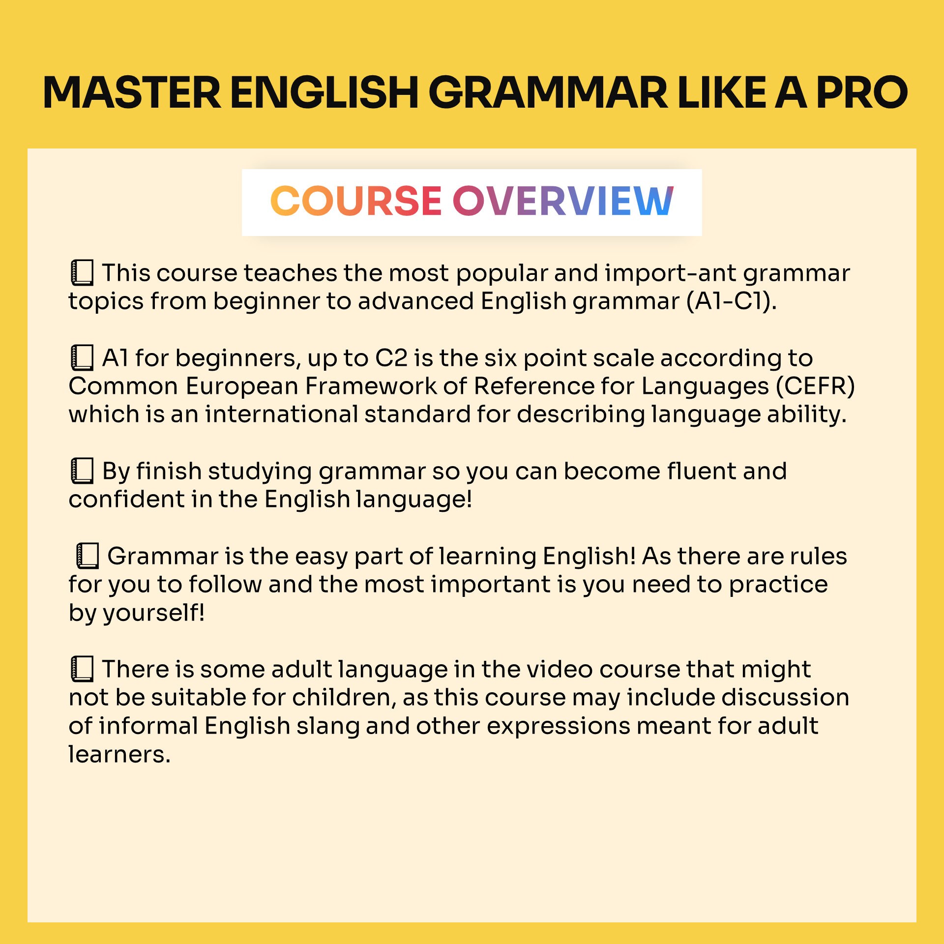 Master English Grammar Like A Pro (A1-C1) Level Training Class | Learn ...