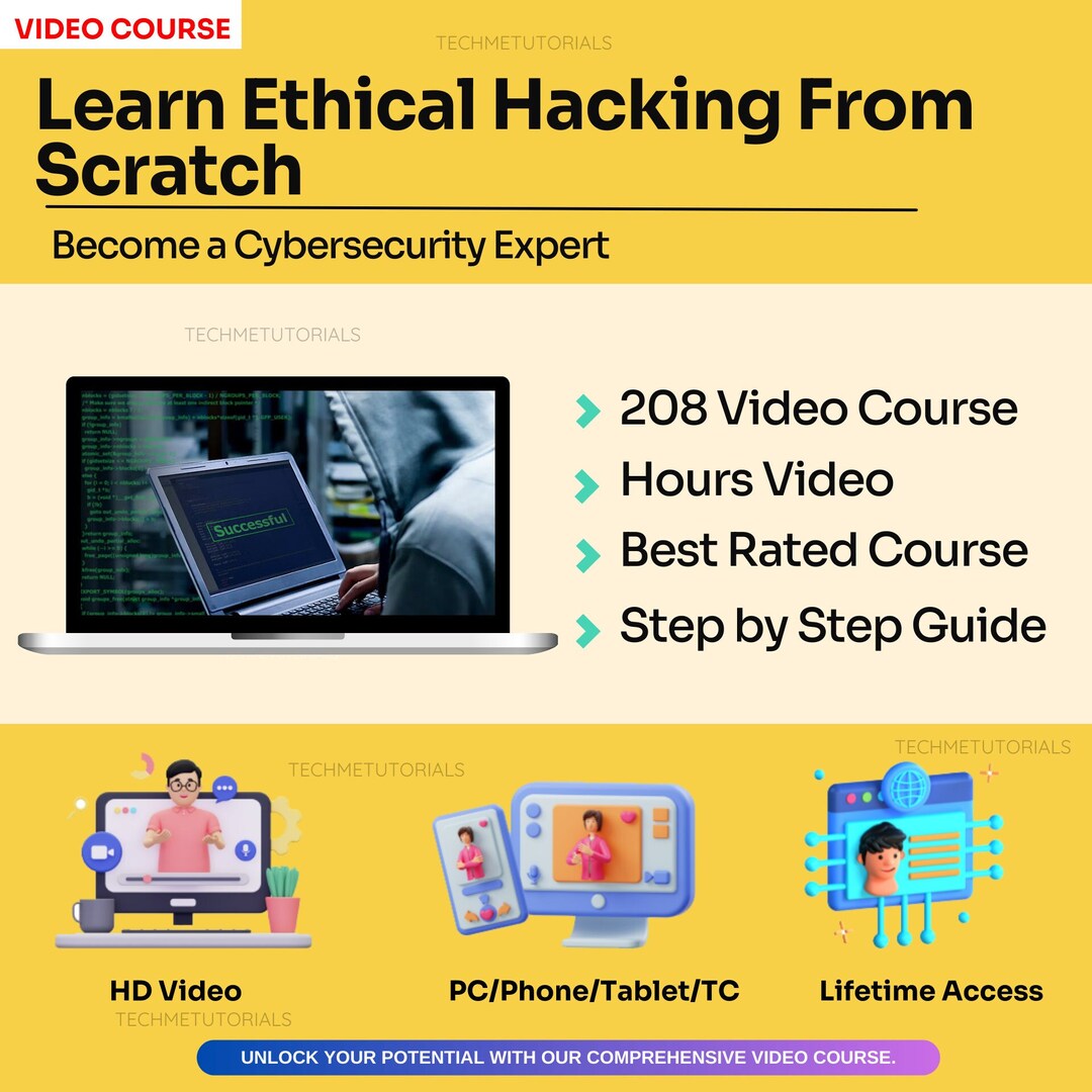 Learn Ethical Hacking From Scratch - Become a Cybersecurity Expert - Etsy Learn Ethical Hacking From Scratch - Become a Cybersecurity Expert - Etsy
