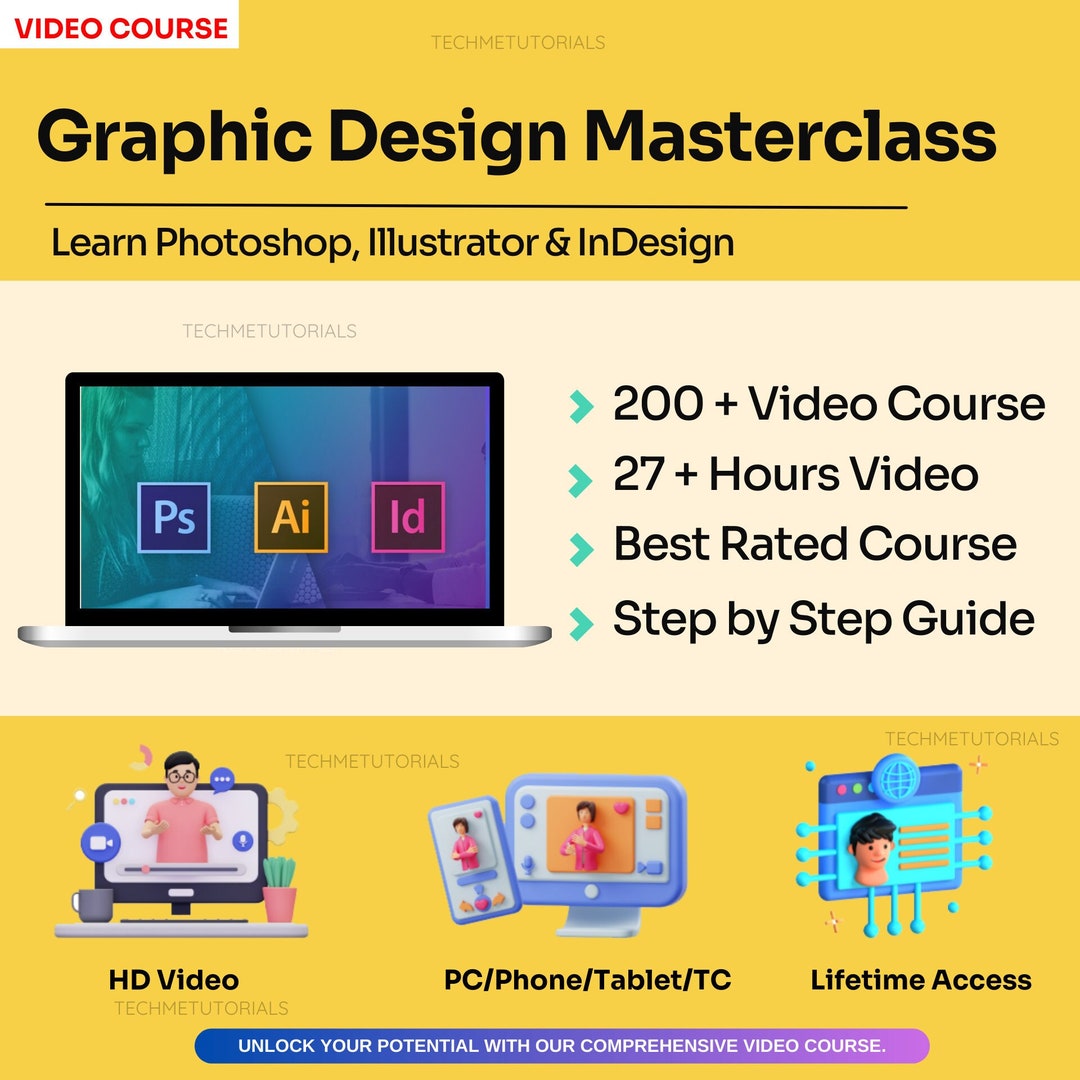 Video Course: Graphic Design Masterclass Learn Photoshop, Illustrator & Indesign Through Real ...