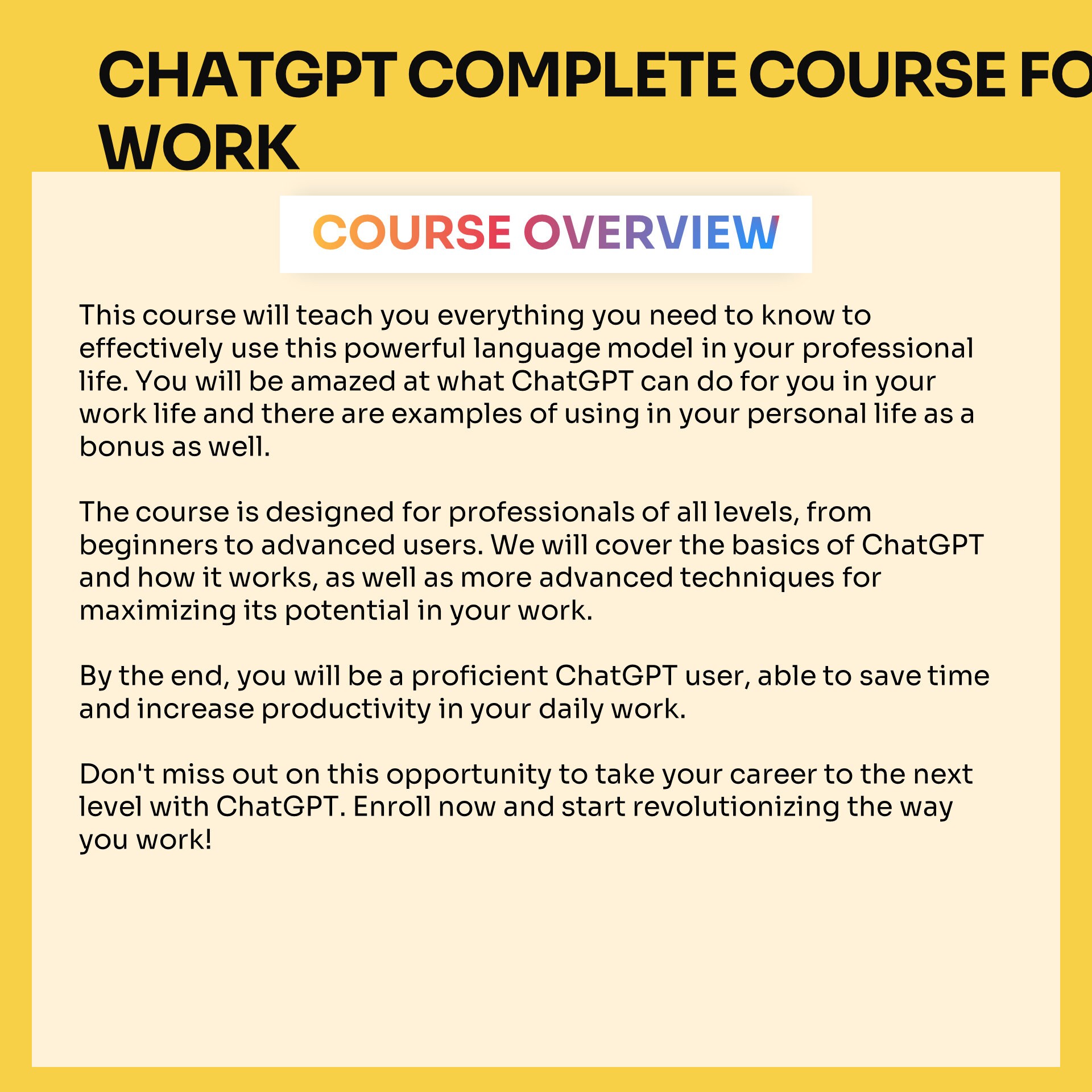 Chatgpt Complete Chatgpt Course for Work | Chatgpt Course Chatgpt 4 Chat Gpt Chatgpt Masterclass ...