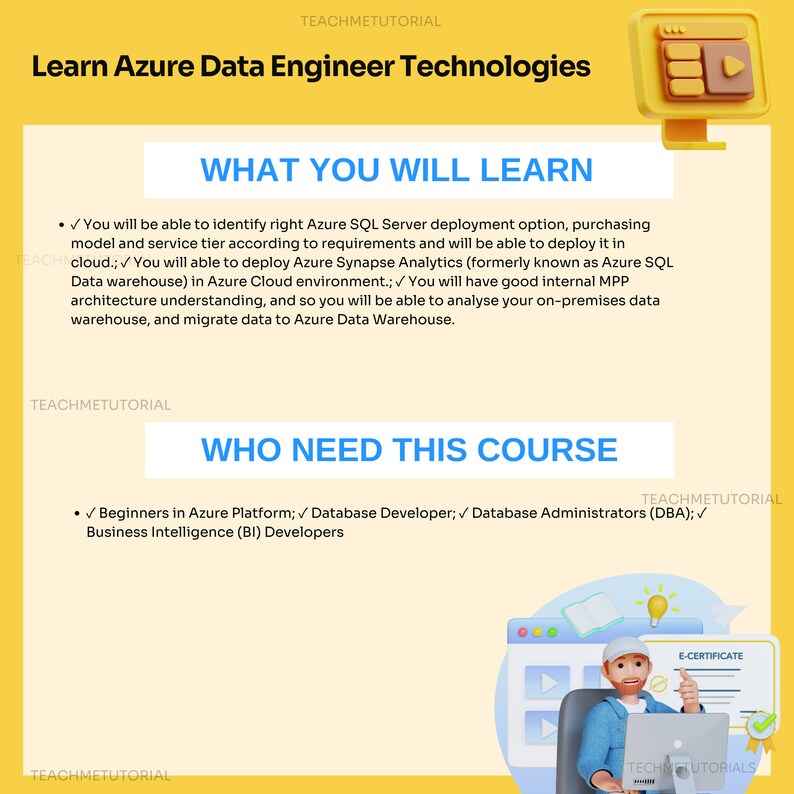 Azure Data Engineer Technologies for Beginners - Essential Skills - Etsy