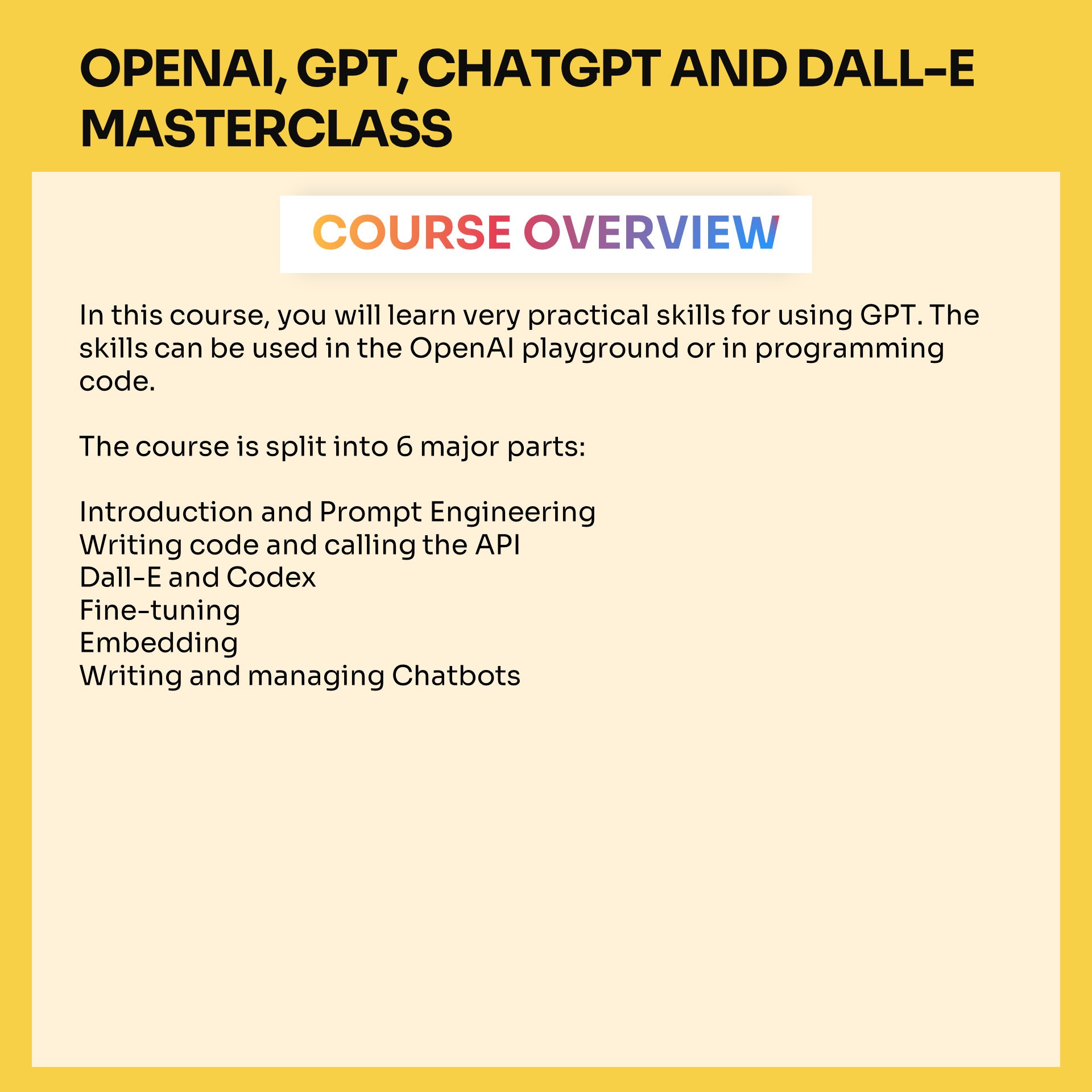 Openai, GPT, Chatgpt and DALL-E Masterclass | Chatgpt Course Chatgpt 4 Chat Gpt Chatgpt ...