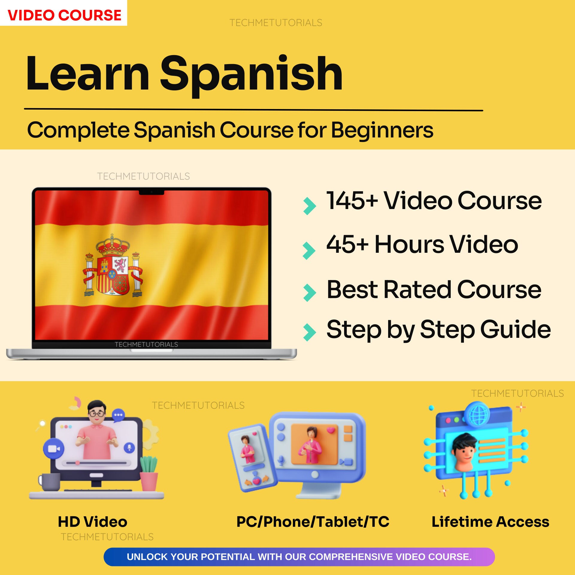 Learn Spanish for Beginners [145+ Lessons Video Tutorial] | Learn ...