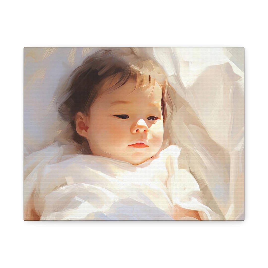 Adorable Baby Portrait Canvas Art | Whimsical Wall Decor for Nursery - Etsy
