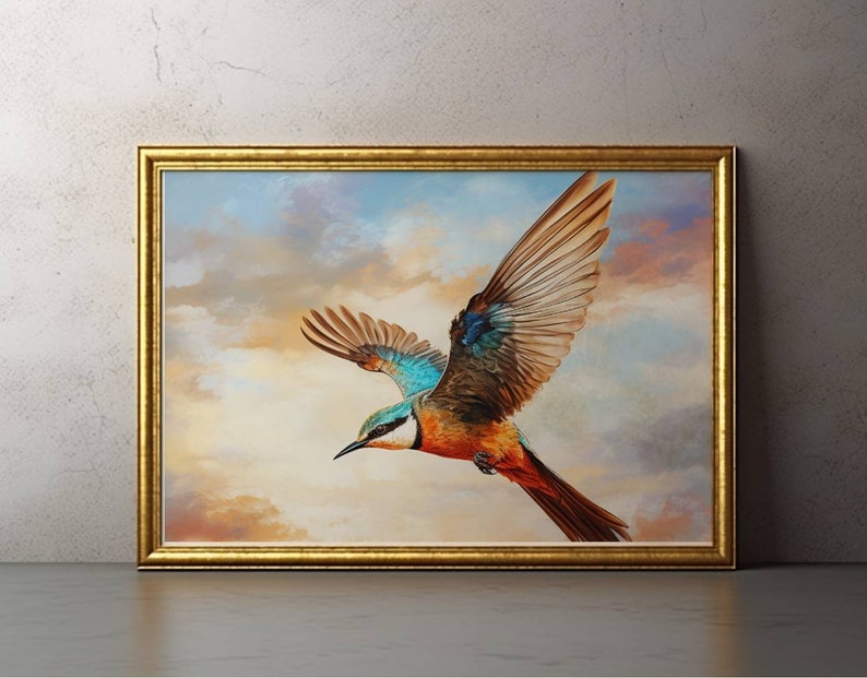 Beautiful Bird Flying Art , Beautiful Birds in Nature Printed Wall Art ...
