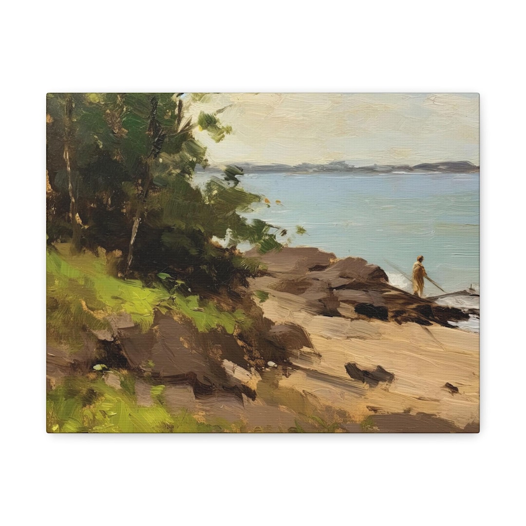 Beautiful Ocean Cliff Scene on Canvas | Nature Wall Art for Living Room ...