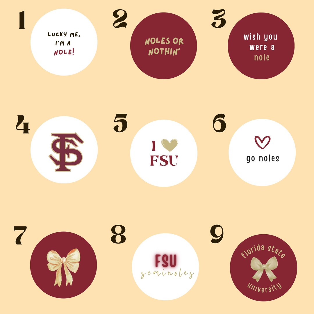 FSU Florida State Noles Game Day Buttons - Etsy