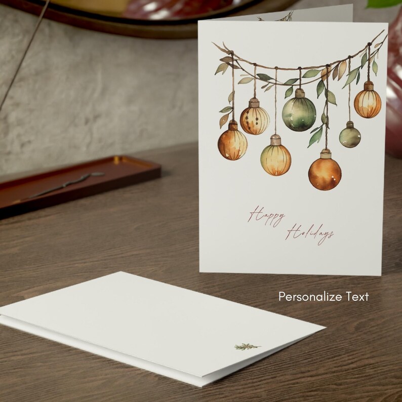 Vintage Inspired Christmas Greeting Card Set Personalized Boho Holiday ...