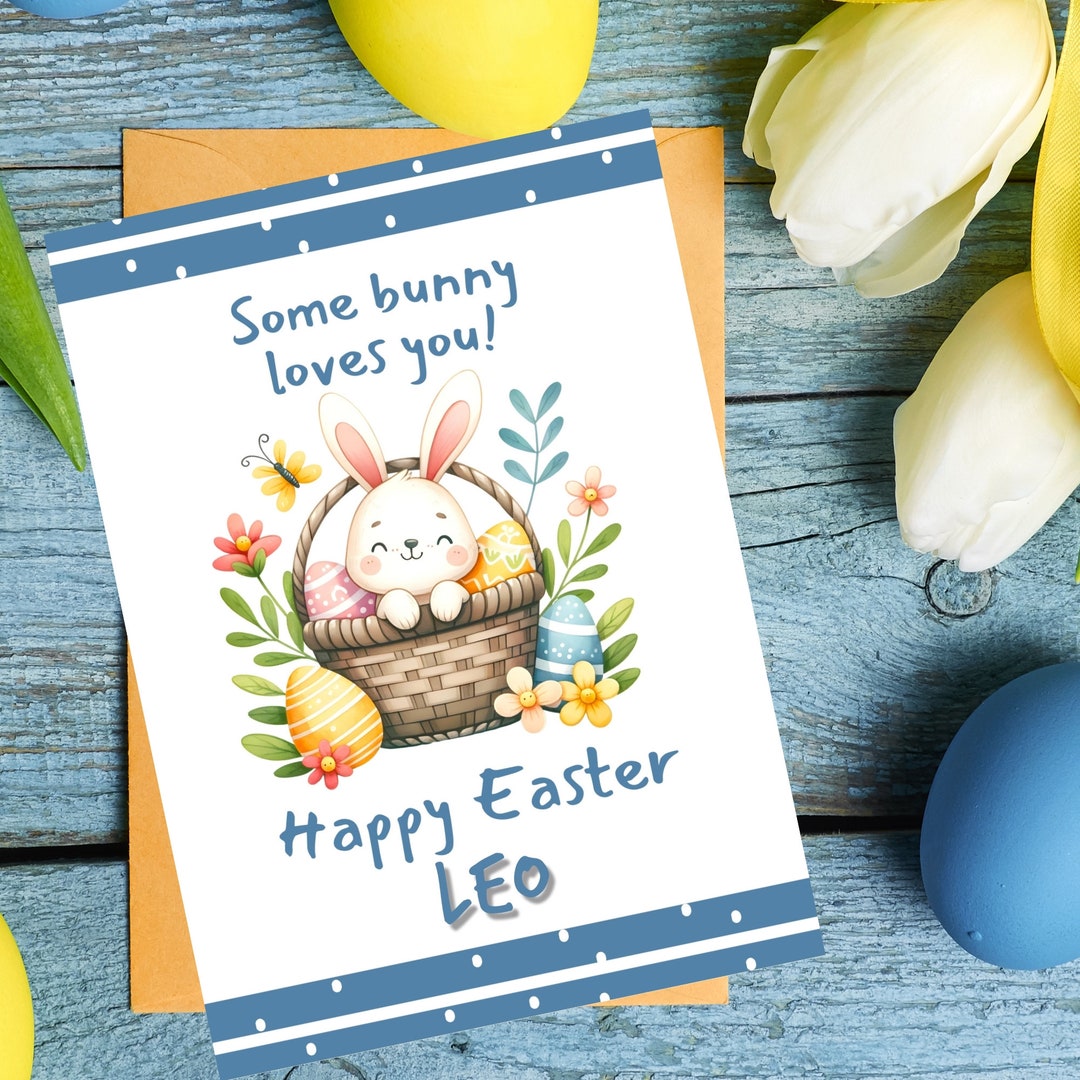 Some Bunny Loves You Easter Card, Editable 5 X 7 Easter Card. Happy ...