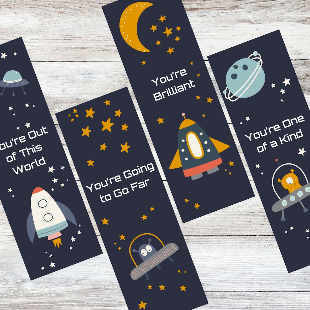 Space Bookmarks Bundle Printable for Kids Space Themed Party Favors ...