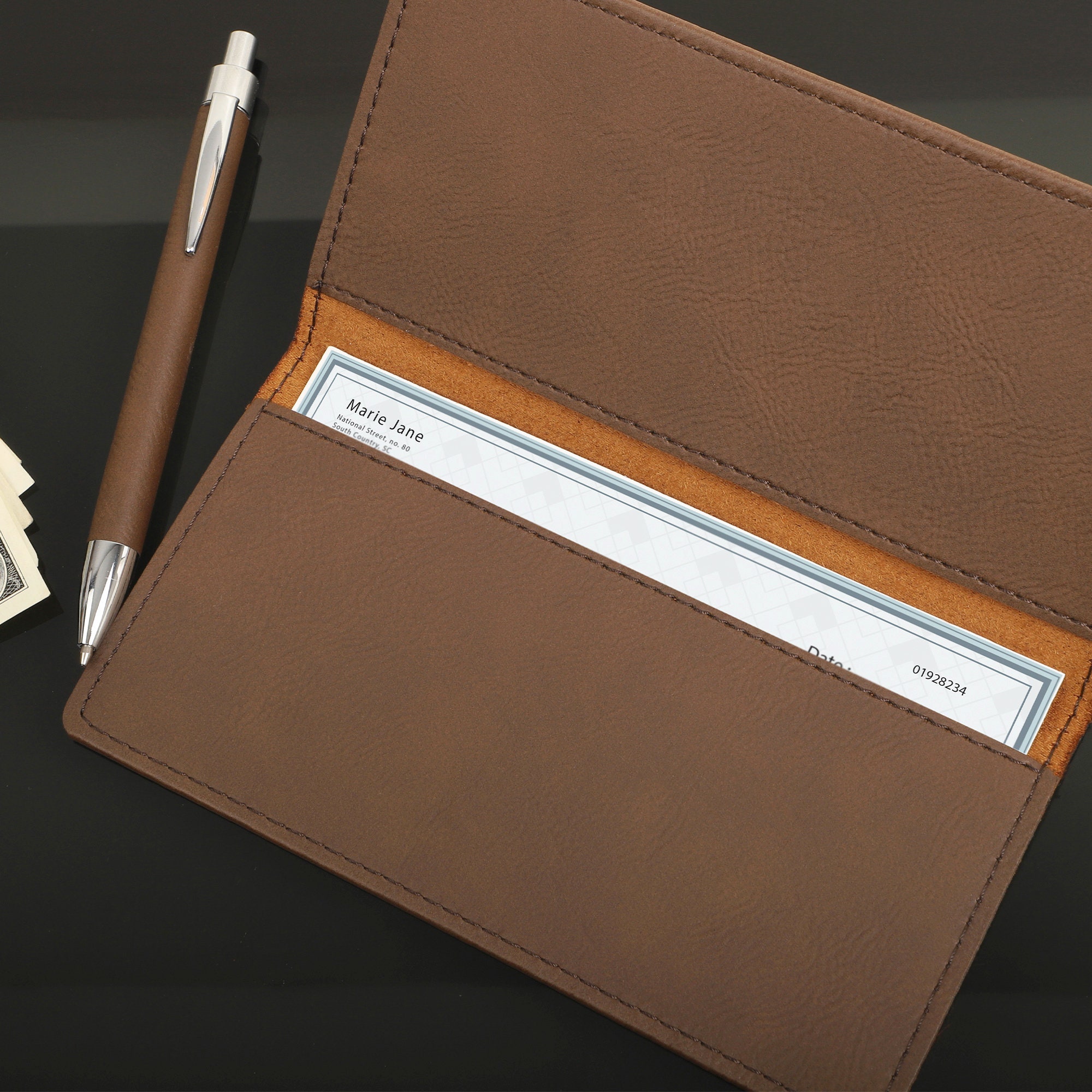 Checkbook Wallet, Leather Checkbook Cover, Checkbook Holder, Checkbook ...