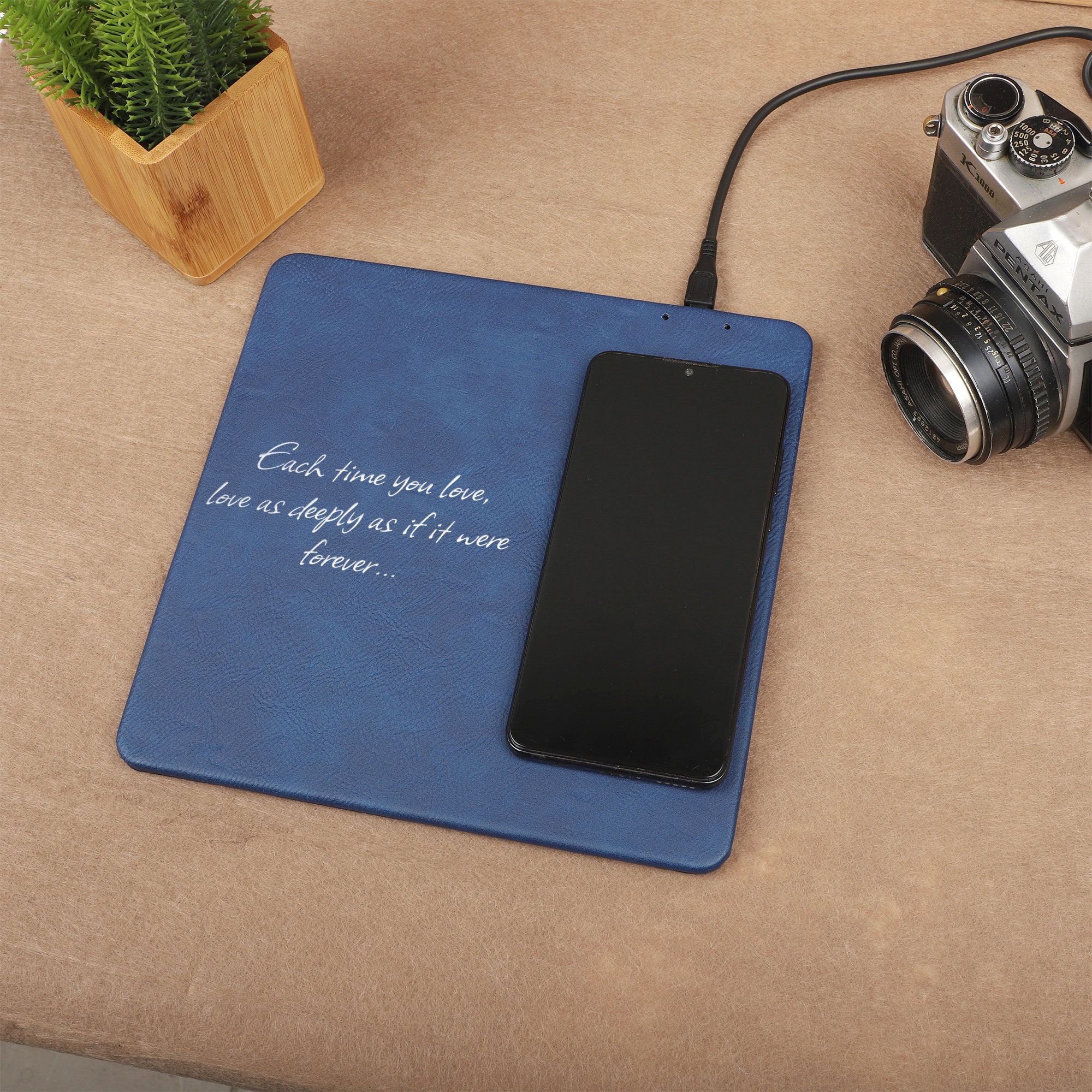 Wireless Charger, Personalized Gift, Personalized Leather, Leather Mat ...