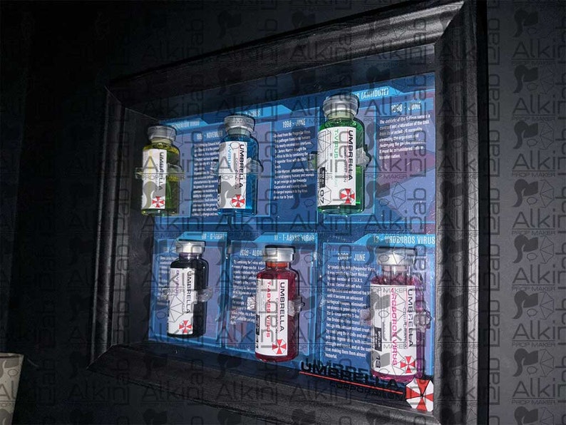RESIDENT EVIL: Prop Replica - Shadow Box of VIRUS Vials - Etsy