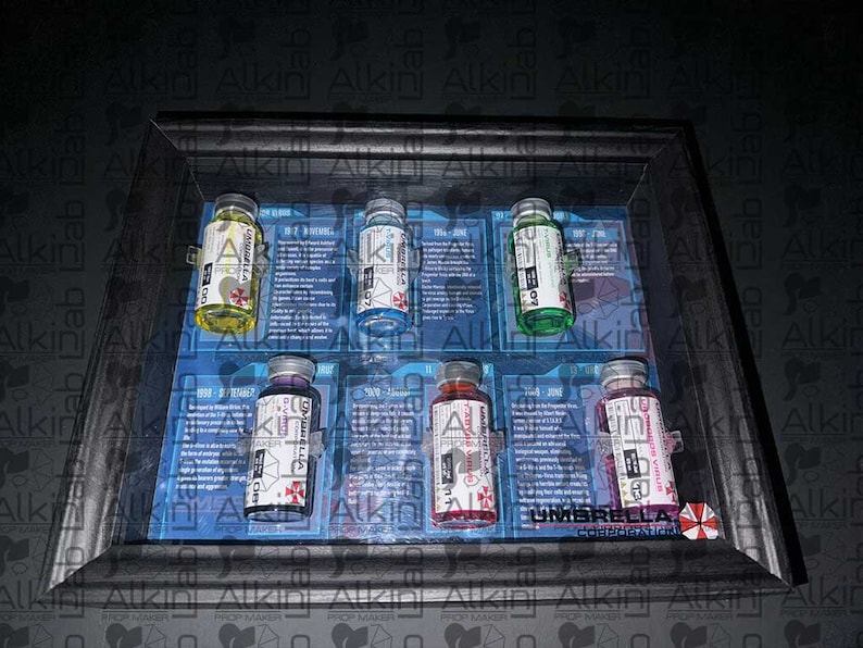 RESIDENT EVIL: Prop Replica Shadow Box of VIRUS Vials - Etsy