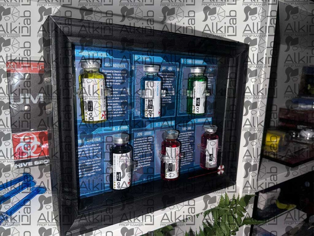 RESIDENT EVIL: Prop Replica - Shadow Box of VIRUS Vials - Etsy
