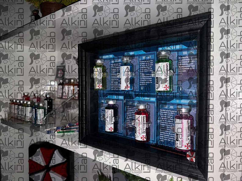 RESIDENT EVIL: Prop Replica Shadow Box of VIRUS Vials - Etsy