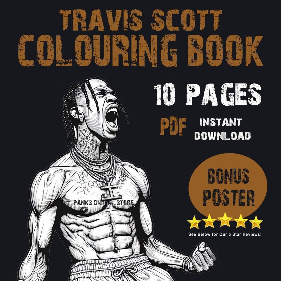 COLOURING BOOK Travis Sc00t C@ctus J@ck Hype Art - Etsy
