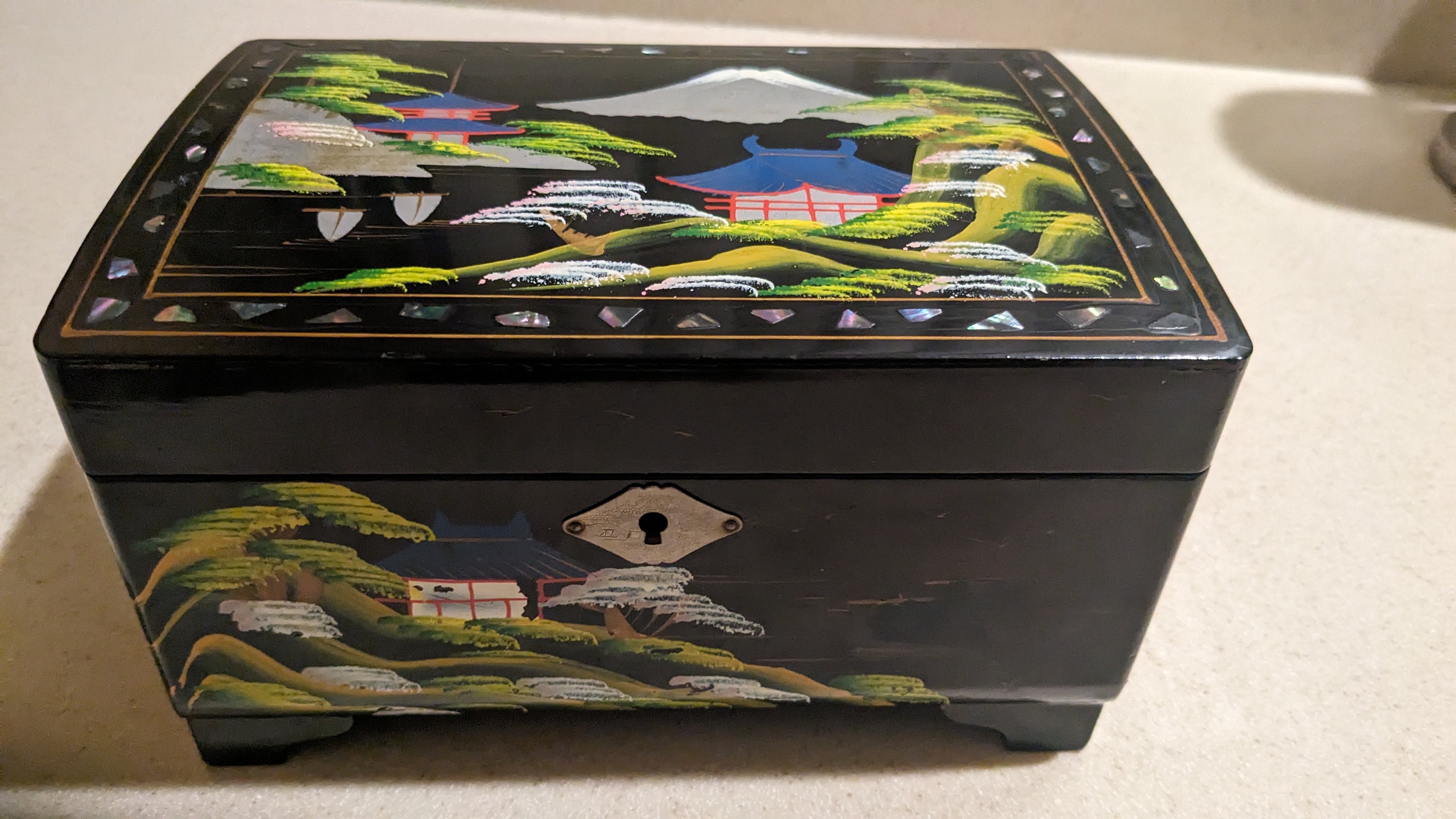 Vintage Japanese Jewelry Box music Box - Etsy