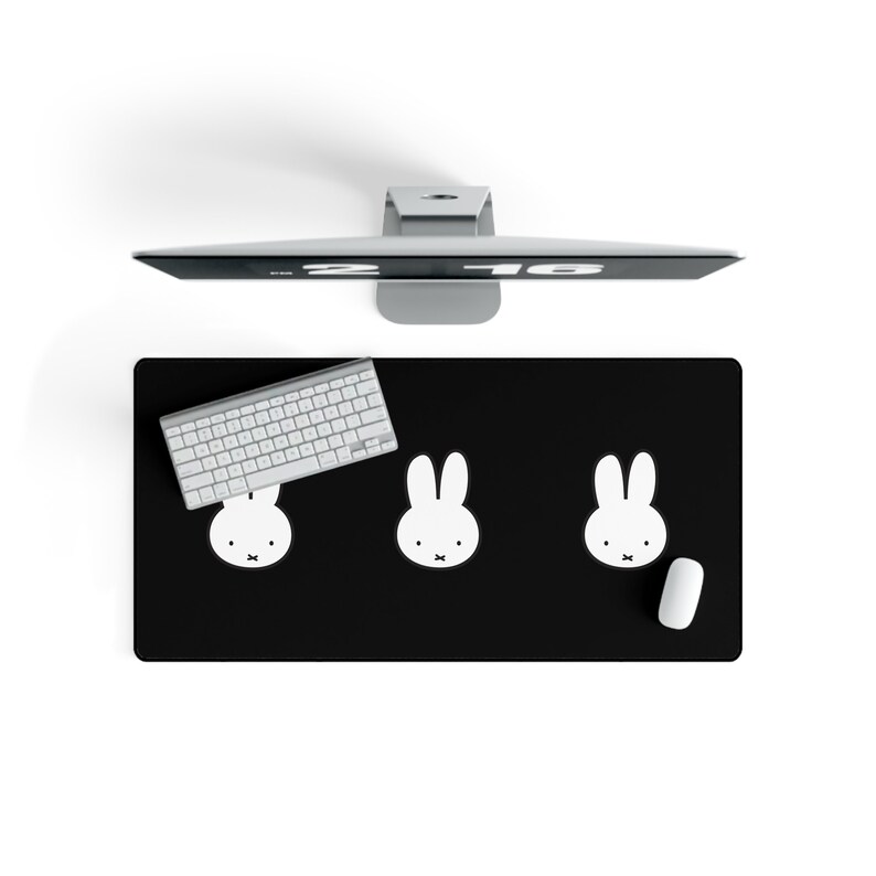 Black Miffy Desk Mat Miffy Mouse Desk Mat, Non-slip Desk Mat, Miffy ...
