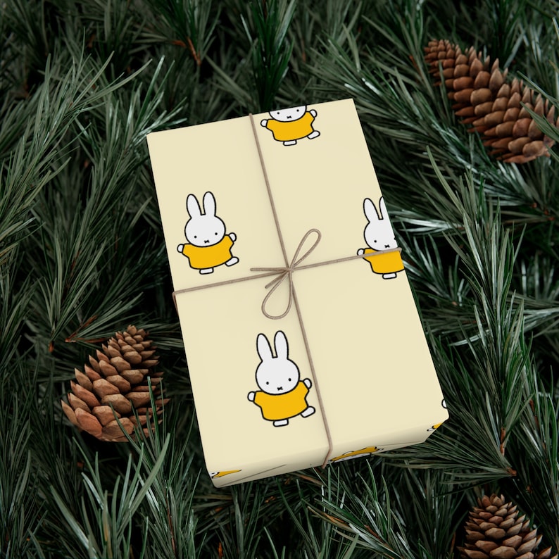 Yellow Cute Miffy Gift Wrapping Paper Miffy Wrapping Paper Holiday ...