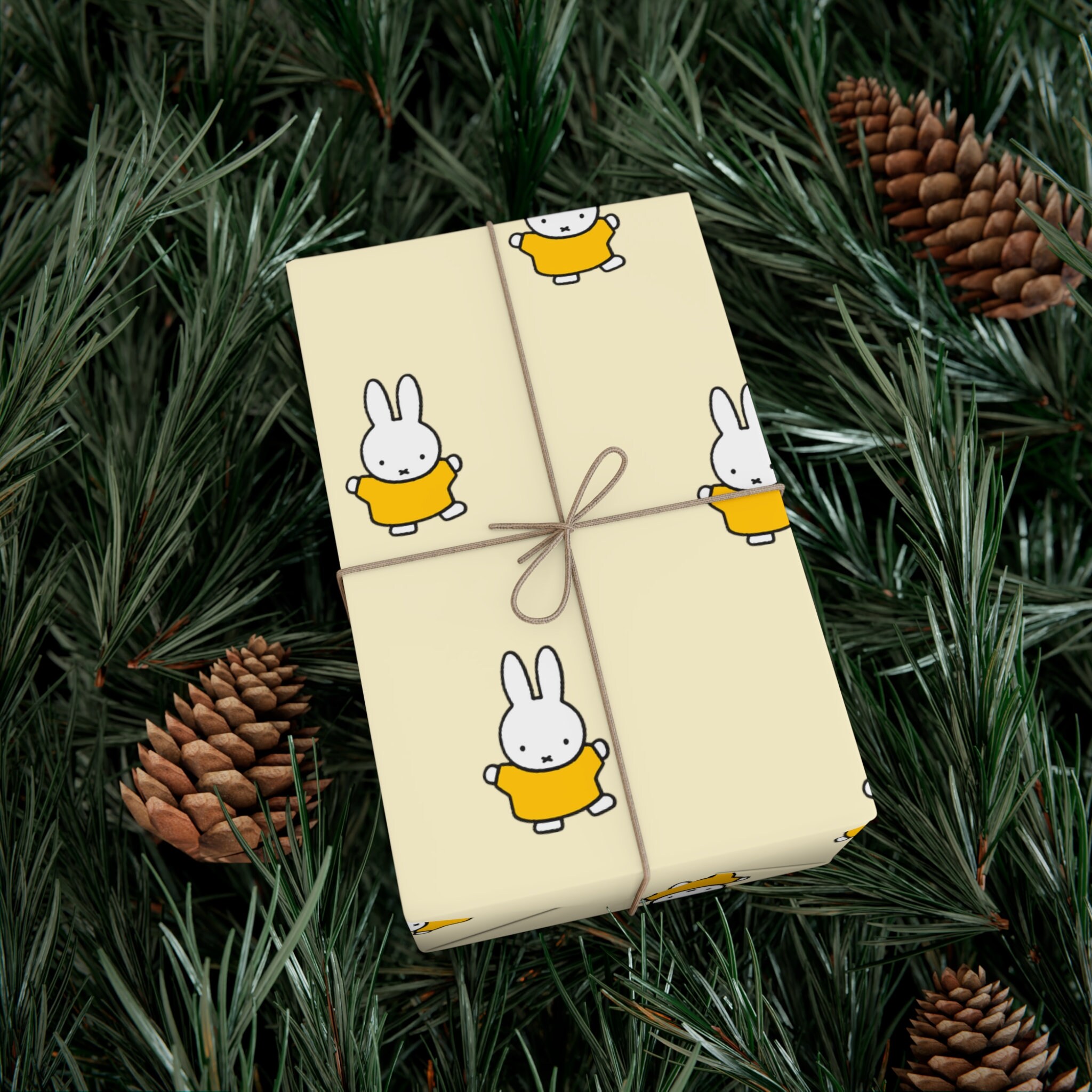 Yellow Cute Miffy Gift Wrapping Paper | Miffy Wrapping Paper | Holiday ...
