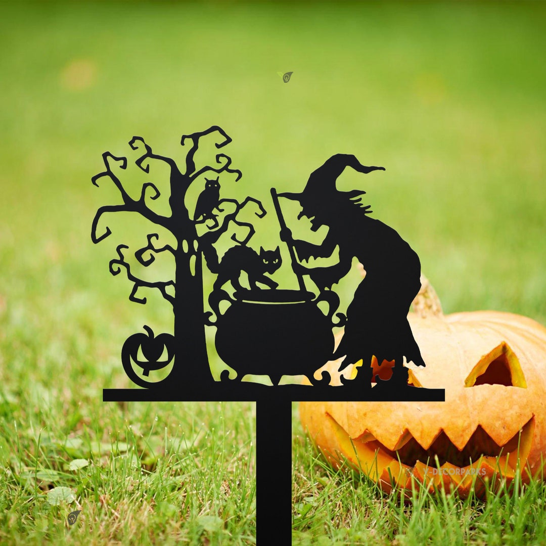 Witches Stirring the Pot Metal Stake Witch Metal Stake - Etsy