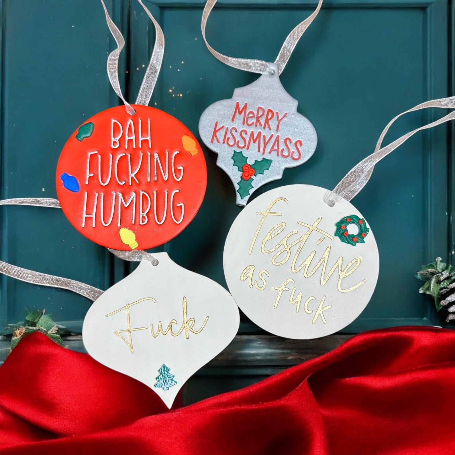 Funny Inappropriate Christmas Ornaments | Handmade Polymer Clay ...