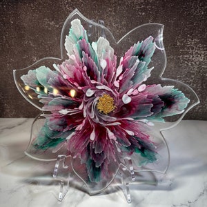 Resin Art Rainbow Flower, Personalized Resin Art, Home Decor - Etsy