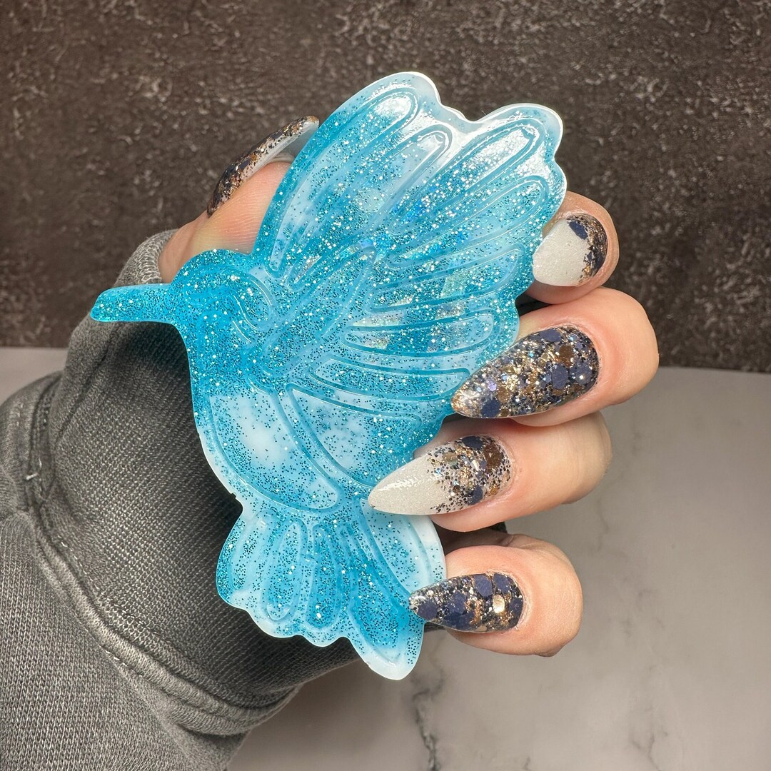 Resin Art Holographic Hummingbird Nailfie Prop - Etsy