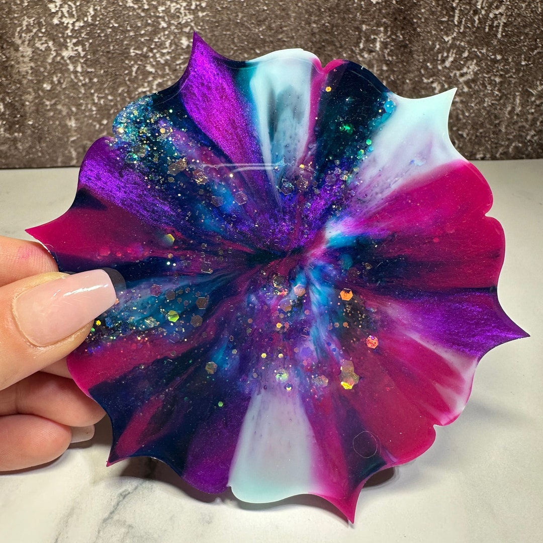 Customizable Resin Nail Art Palette, Resin Art Coaster, Solid Colors ...