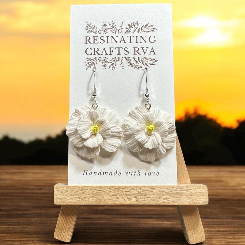 Red, Hibiscus Earrings - Etsy