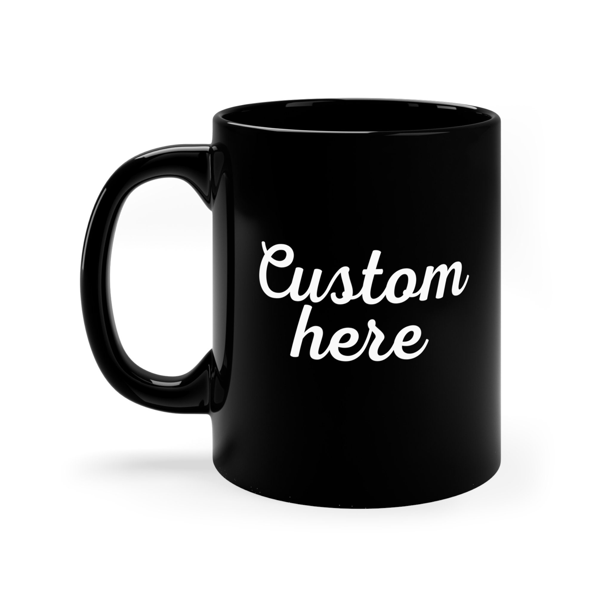 Personalized Black Mug, 11 Oz Glossy, Personalized Ceramic Mug ...
