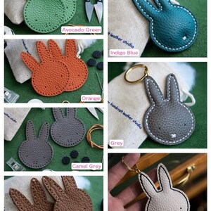 DIY KIT Durable Genuine Leather Cute Rabbit Deer Key Chain Name ...