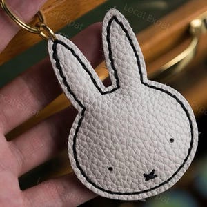 DIY KIT Durable Genuine Leather Cute Rabbit Deer Key Chain Name ...