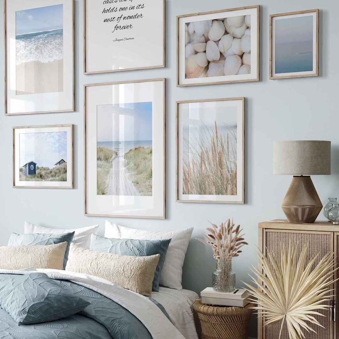 Blue Sea, Beach Hut, Ocean Print, Beach Print, Sea Print, Costal Wave ...